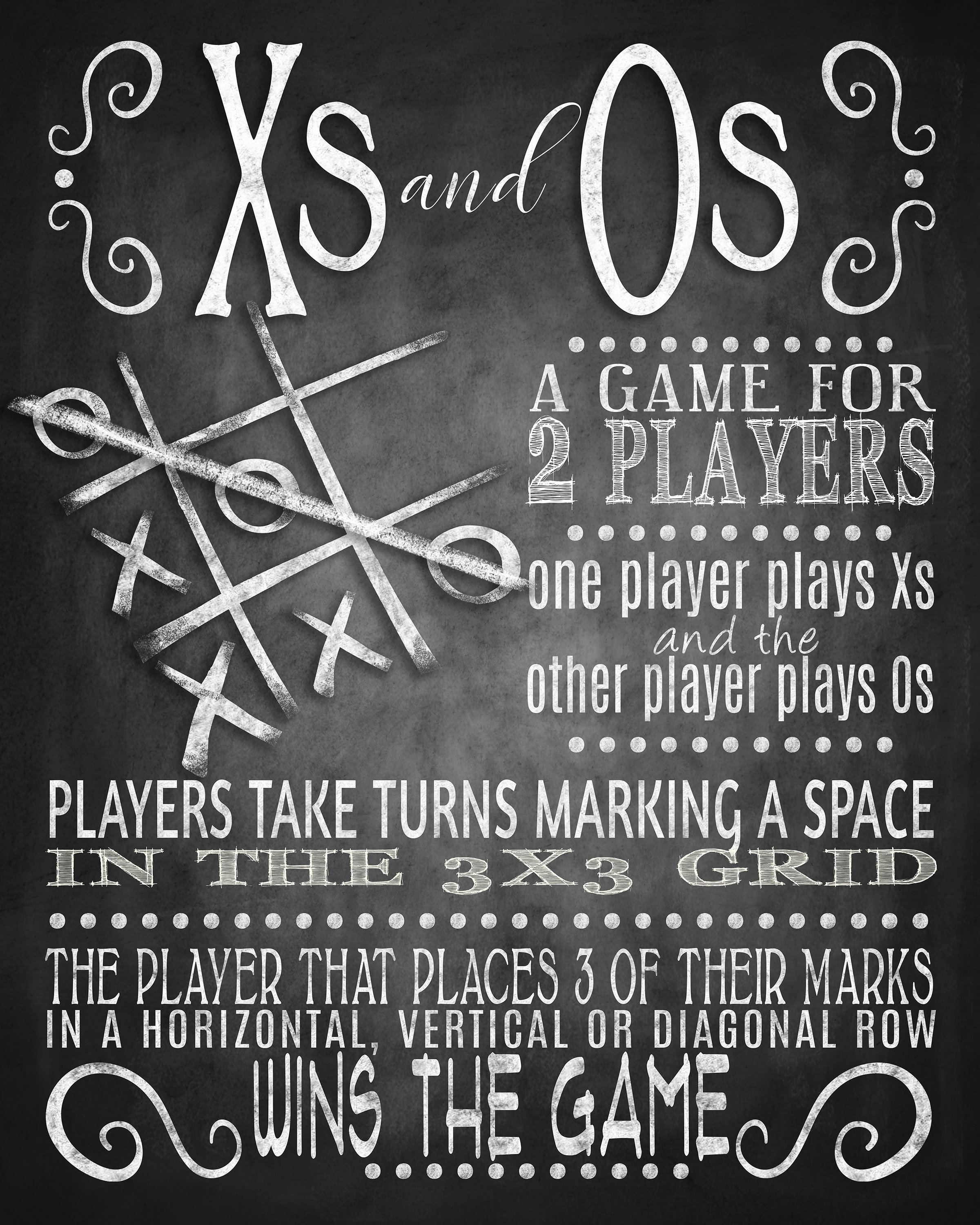 Game Poster for Classrooms PRINTABLE Yard Games Poster Tic | Etsy