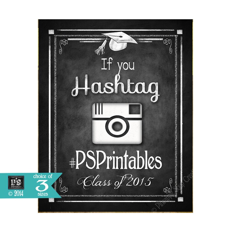 Printable Graduation Hashtag Sign Grad Social Media Sign - Etsy