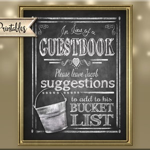 Bucket List Sign and Note Card Set Personalized PRINTABLE - Etsy