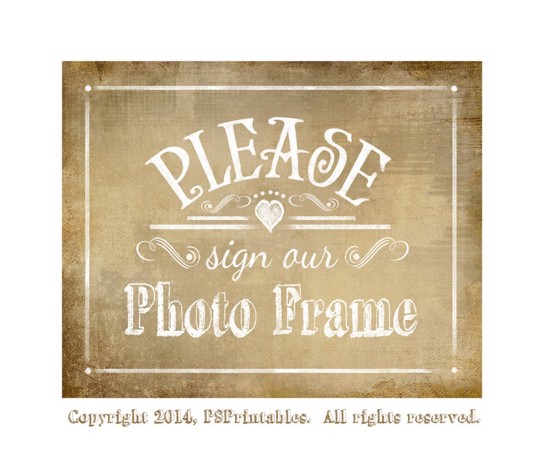 PLEASE Sign Our PHOTO FRAME Printable Vintage Wedding Sign Instant ...