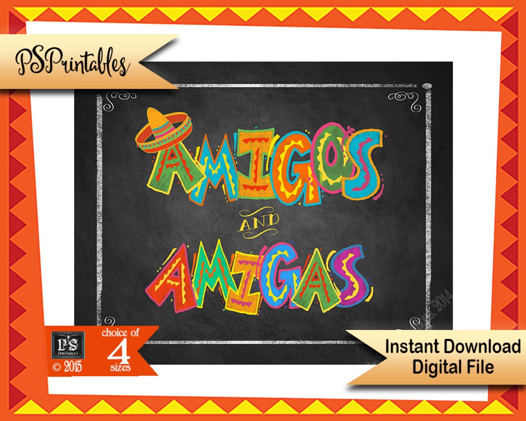 Printable Fiesta Amigos & Amigas Signs, Fiesta Sign, Bathroom Sign ...