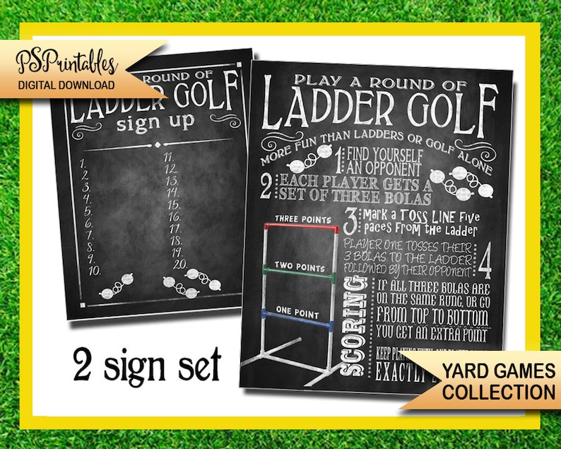 Yard Games Ladder Golf Yard Game Sign Bbq Yard Games | Etsy