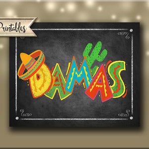 Printable Fiesta Bathroom Signs Damas and El Catrin Bathroom - Etsy