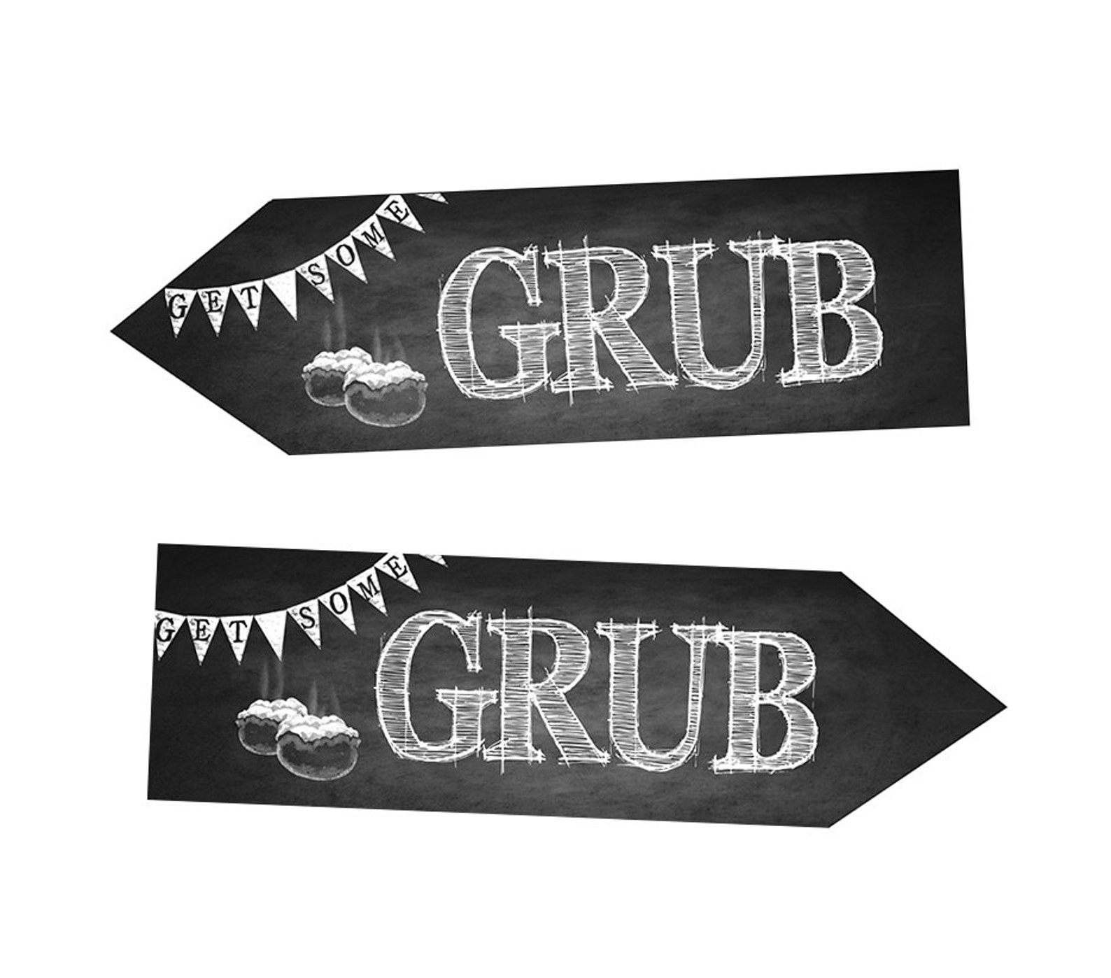 Western Themed Get Some Grub DIRECTIONAL Signs Chalkboard - Etsy