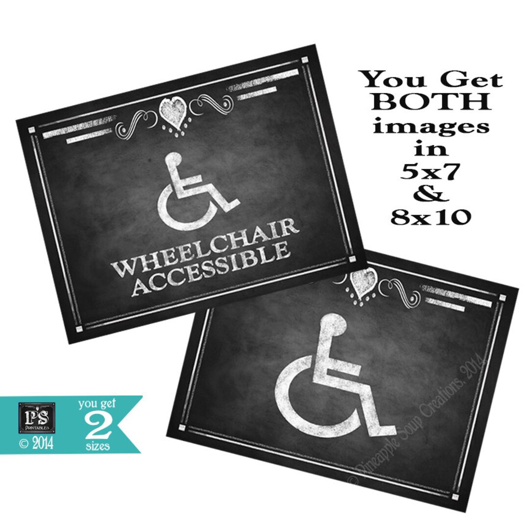 Printable Chalkboard Style Handicapped Accessible Signs 2 - Etsy