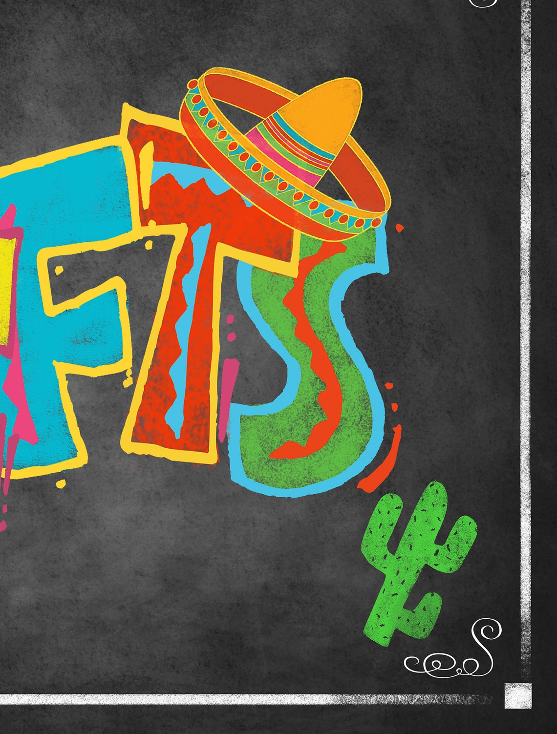 Printable Fiesta Gifts Sign Chalkboard Printable Sign | Etsy