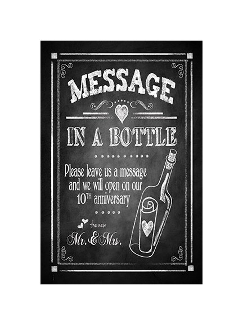 Printable Wine Labels for Message in a Bottle 1st 10th Year | Etsy