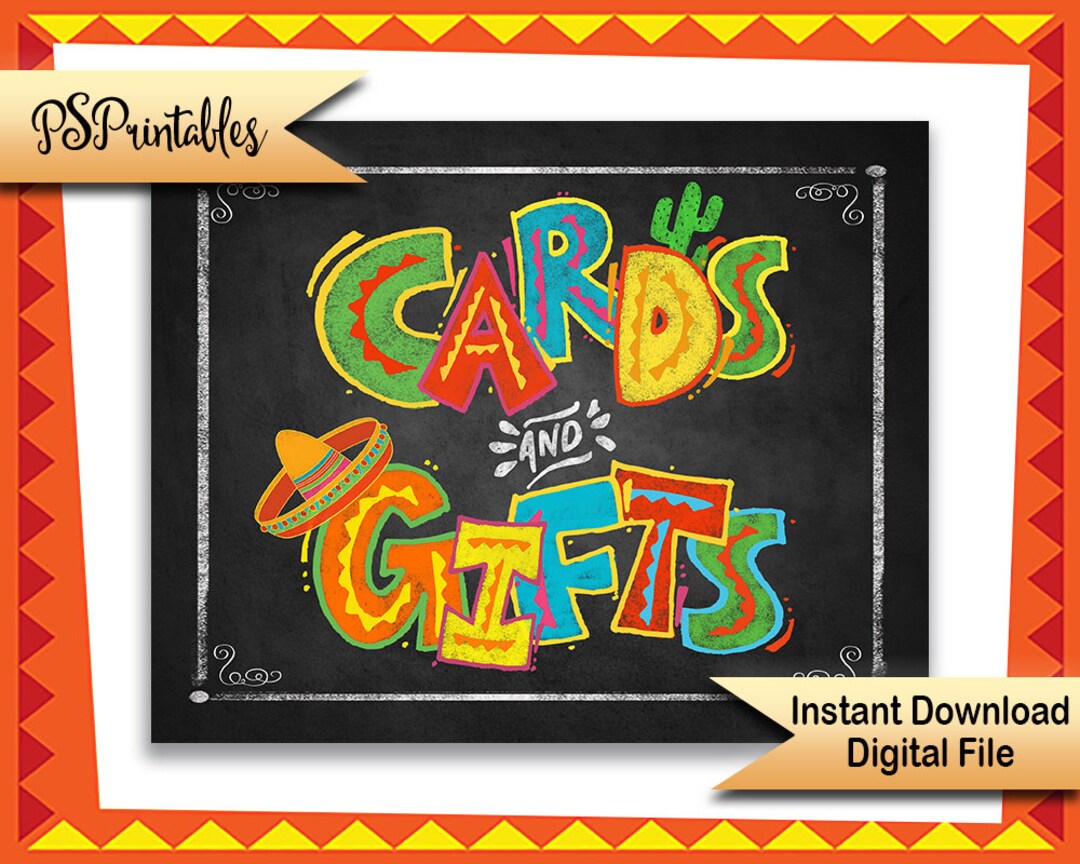Fiesta Cards & Gifts Sign | PRINTABLE Fiesta Decorations, Wedding ...
