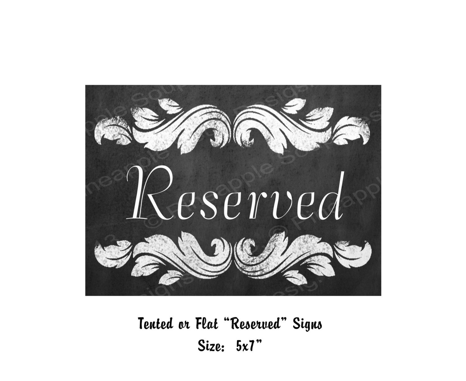 Chalkboard Style RESERVED signs Rustic Collection Print as | Etsy