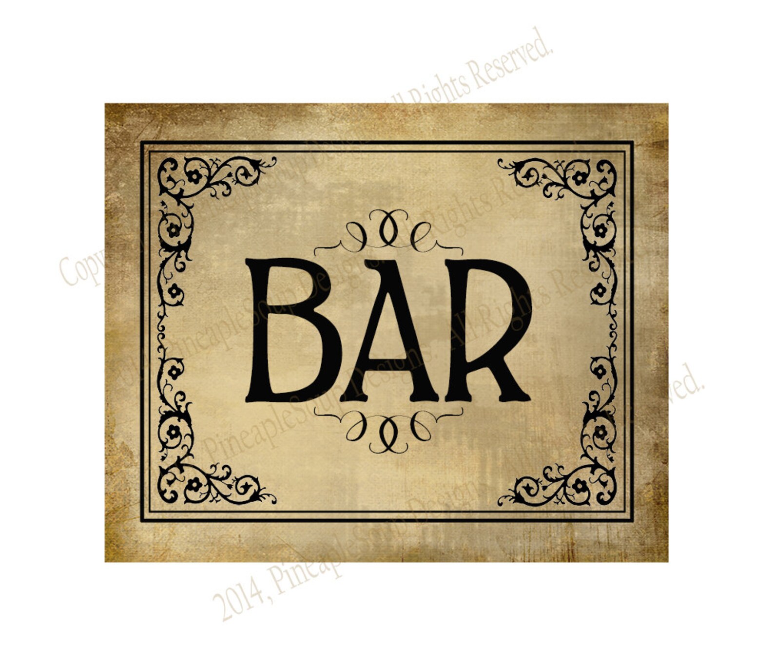 Printable Bar Sign Instant Download Digital File DIY | Etsy