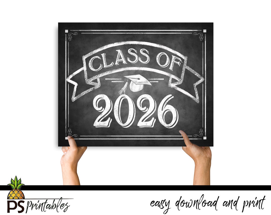 DIY Graduation Sign Class of 2026 PRINTABLE Grad Sign, Graduation Sign ...