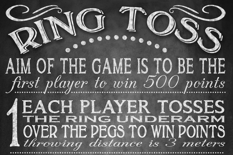 Ring Toss Yard Game Sign PRINTABLE Yard Games Poster - Etsy
