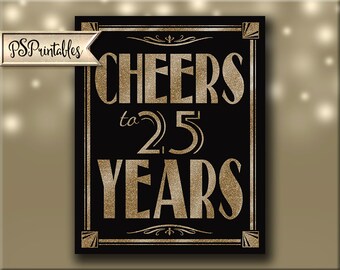 25th Birthday Cheers to 25 Years Happy 25th Birthday 25th - Etsy