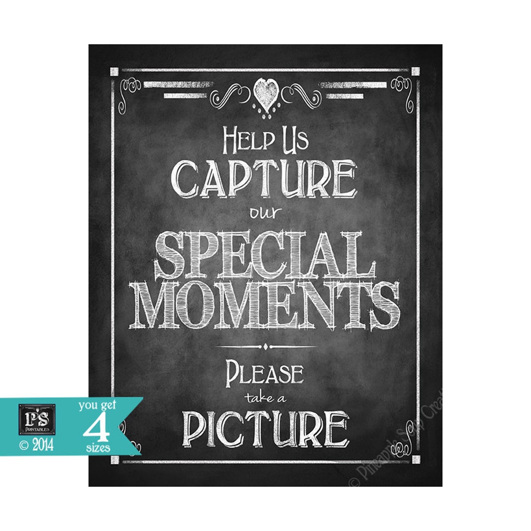 Instant Photo or Camera Wedding Sign - Help Us Capture Our Special ...