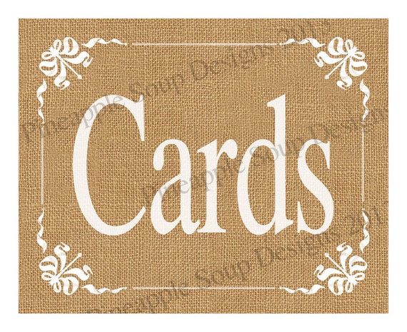 8x10 Beautiful Burlap Collection DIY Printable burlap CARDS sign for ...
