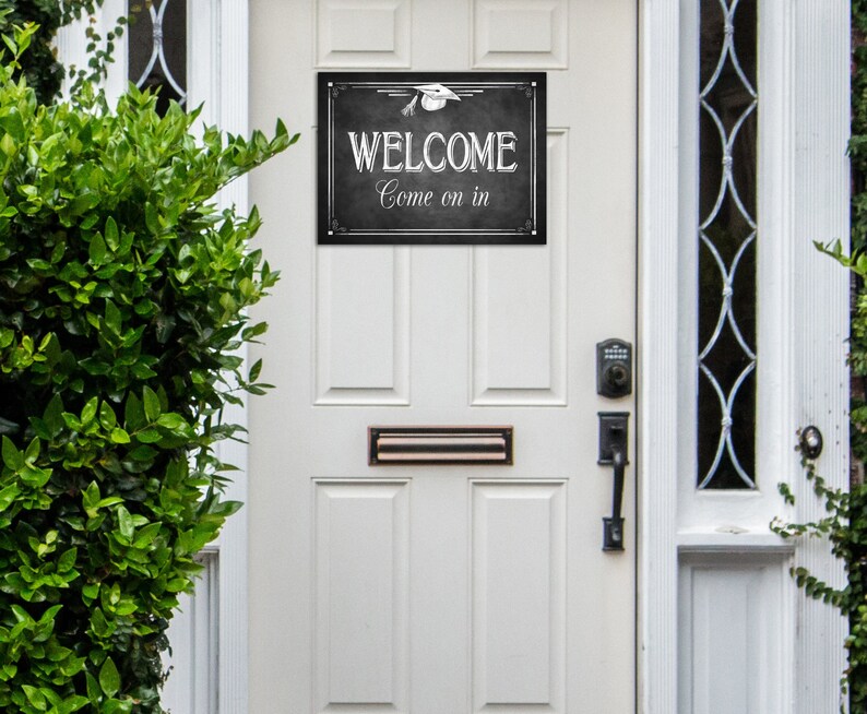 Graduation Welcome Sign Printable Front Door Sign - Etsy