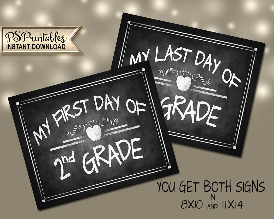 2nd Grade Photo Prop Signs PRINTABLE Signs 2nd Grade School - Etsy