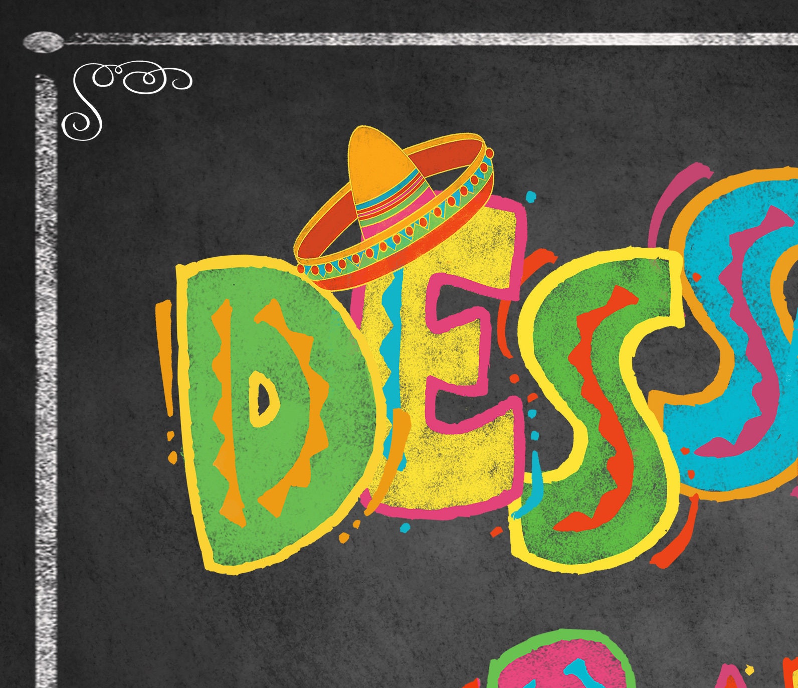 Fiesta Party Dessert Bar Sign Printable Fiesta Chalkboard | Etsy New ...