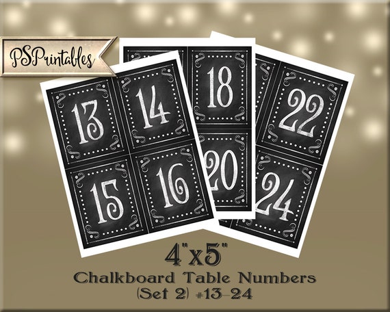 Printable Chalkboard Table Numbers
