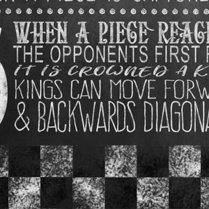 Checkers Yard Game Sign PRINTABLE Yard Games Poster, Chalkboard Party ...