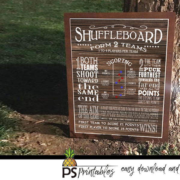 Shuffleboard Rules - Etsy