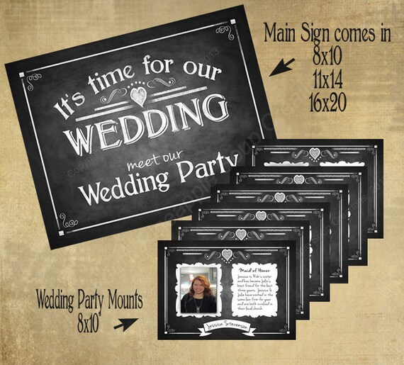 Wedding Party Introduction Set Bridal Party Photo Set - Etsy