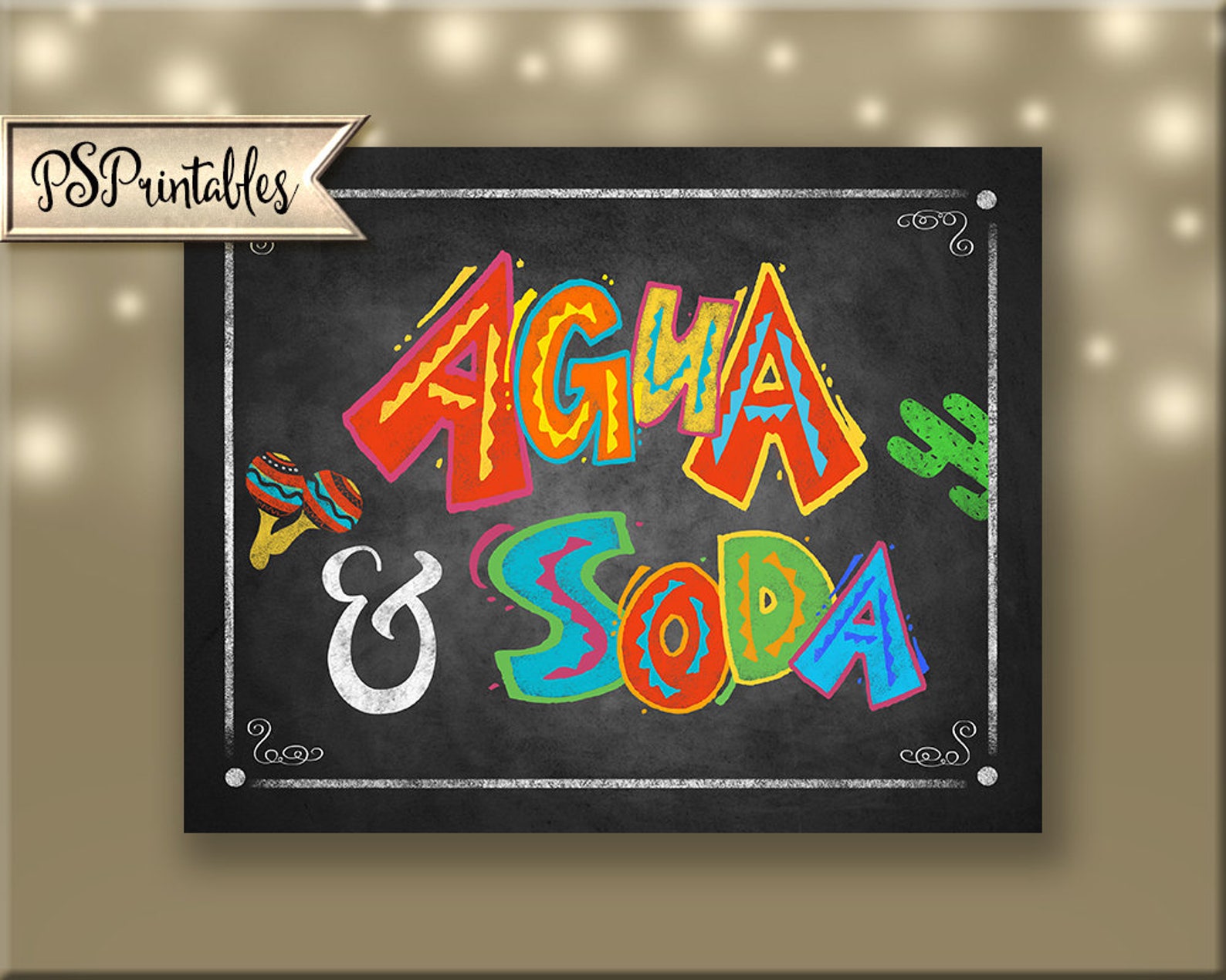 Fiesta Bar Sign PRINTABLE Fiesta Party Sign Cinco De Mayo - Etsy
