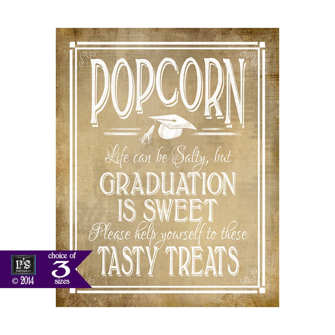 Popcorn grad sign graduation sign Popcorn bar sign | Etsy