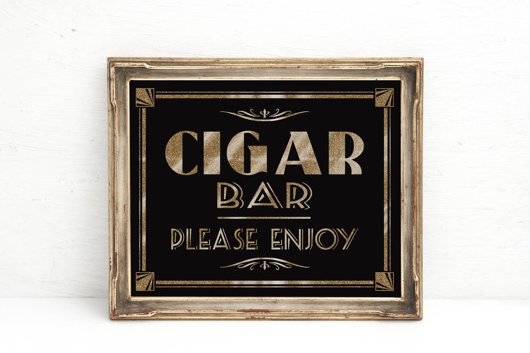 Black Gold Wedding Sign PRINTABLE Wedding Signage, Roaring 20's Cigar ...