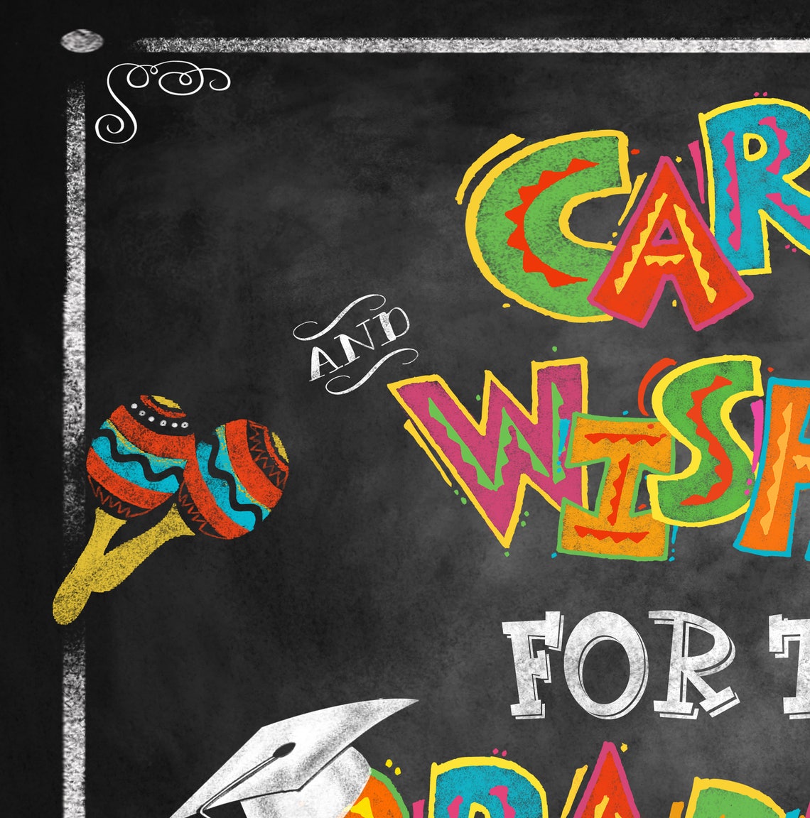 Fiesta Graduation Sign Cards and Wishes Cards for Graduate - Etsy