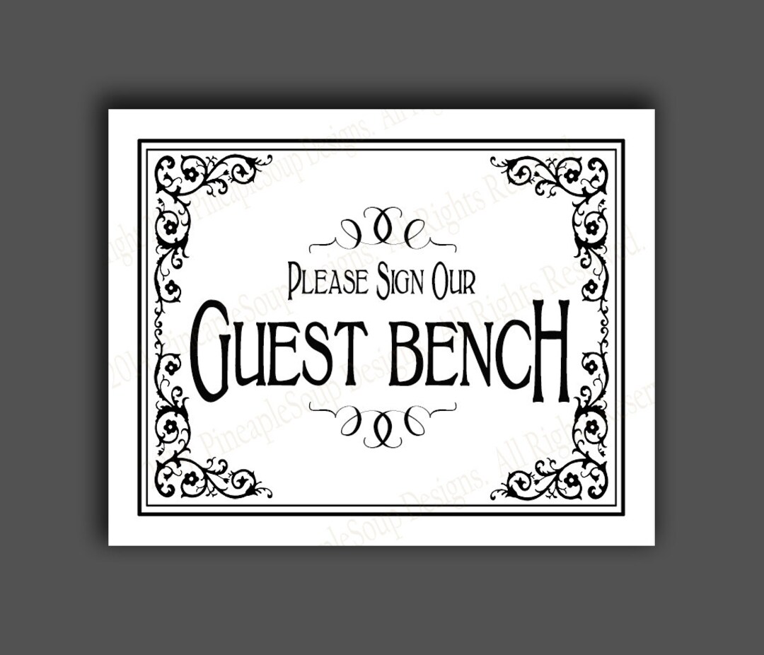 PRINTABLE Please Sign Our GUEST BENCH Wedding Sign Diy - Etsy Ireland