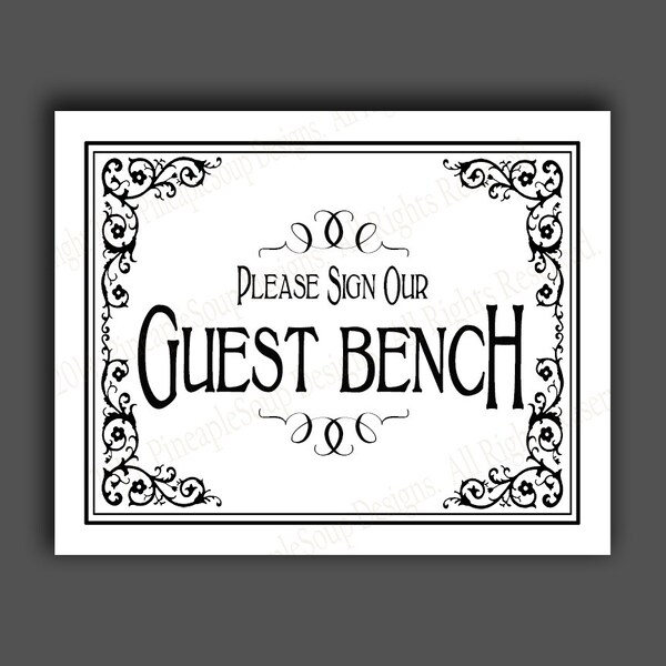 Guest Bench Sign - Etsy