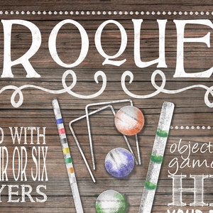 CROQUET Rules Sign Wood Design-yard Games Instant Download Printable ...