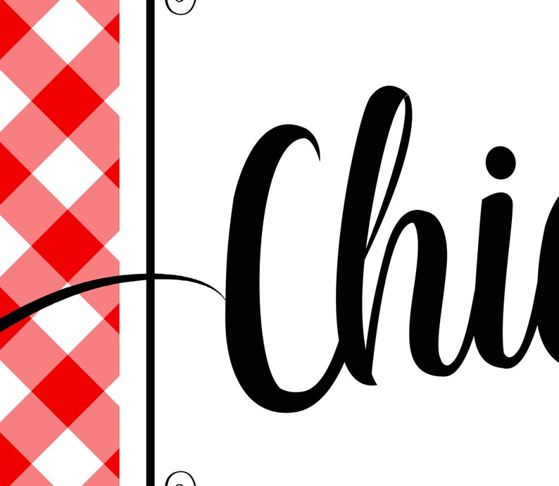 Red & White PRINTABLE Chicken Sign for Your Next Backyard BBQ - Etsy