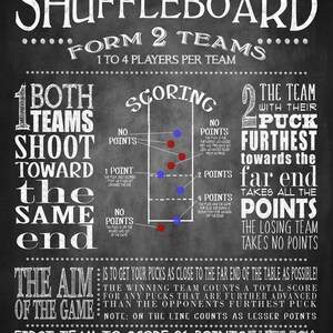 SHUFFLEBOARD Rule Sign Yard Games Instant Download Printable File ...