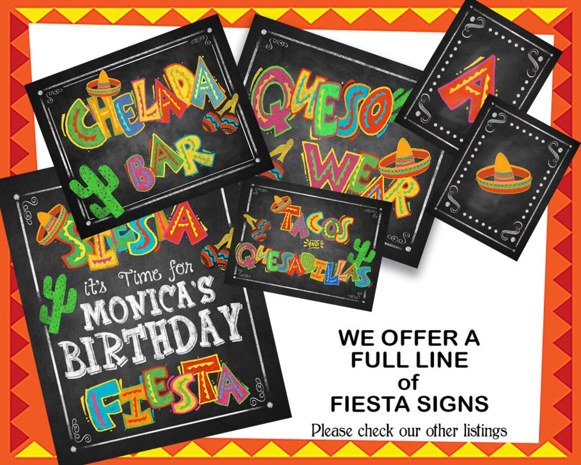 Fiesta Menu Sign DIY Printable Menu Personalized Menu | Etsy