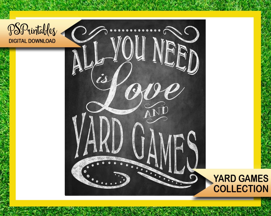 Wedding Yard Games all You Need is Love and Yard Games Sign Yard Game ...