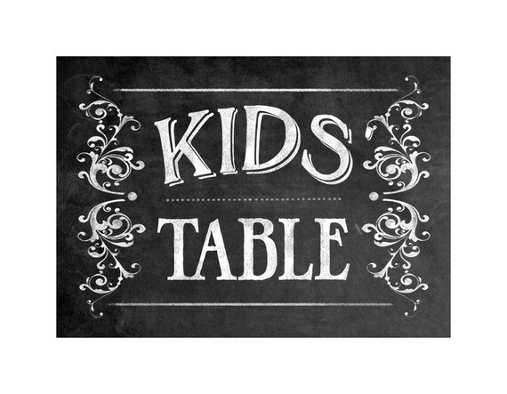 Printable KIDS TABLE Instant Download Digital File DIY | Etsy
