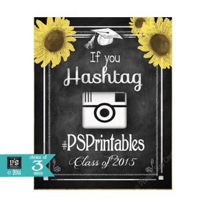 Printable Graduation Hashtag Sign, Grad Social Media Sign, Graduation ...