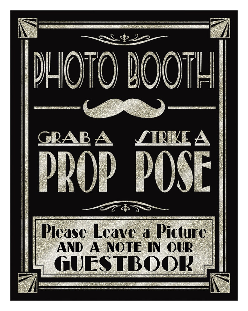 Photo Booth Sign PRINTABLE Photo Booth Sign 1920s Party - Etsy
