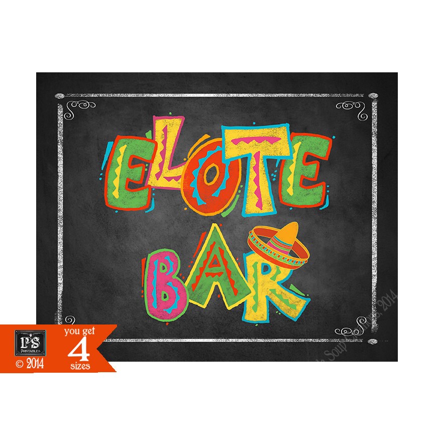 Elote Bar Sign Mexican Corn Sign Printable Fiesta Party - Etsy Canada