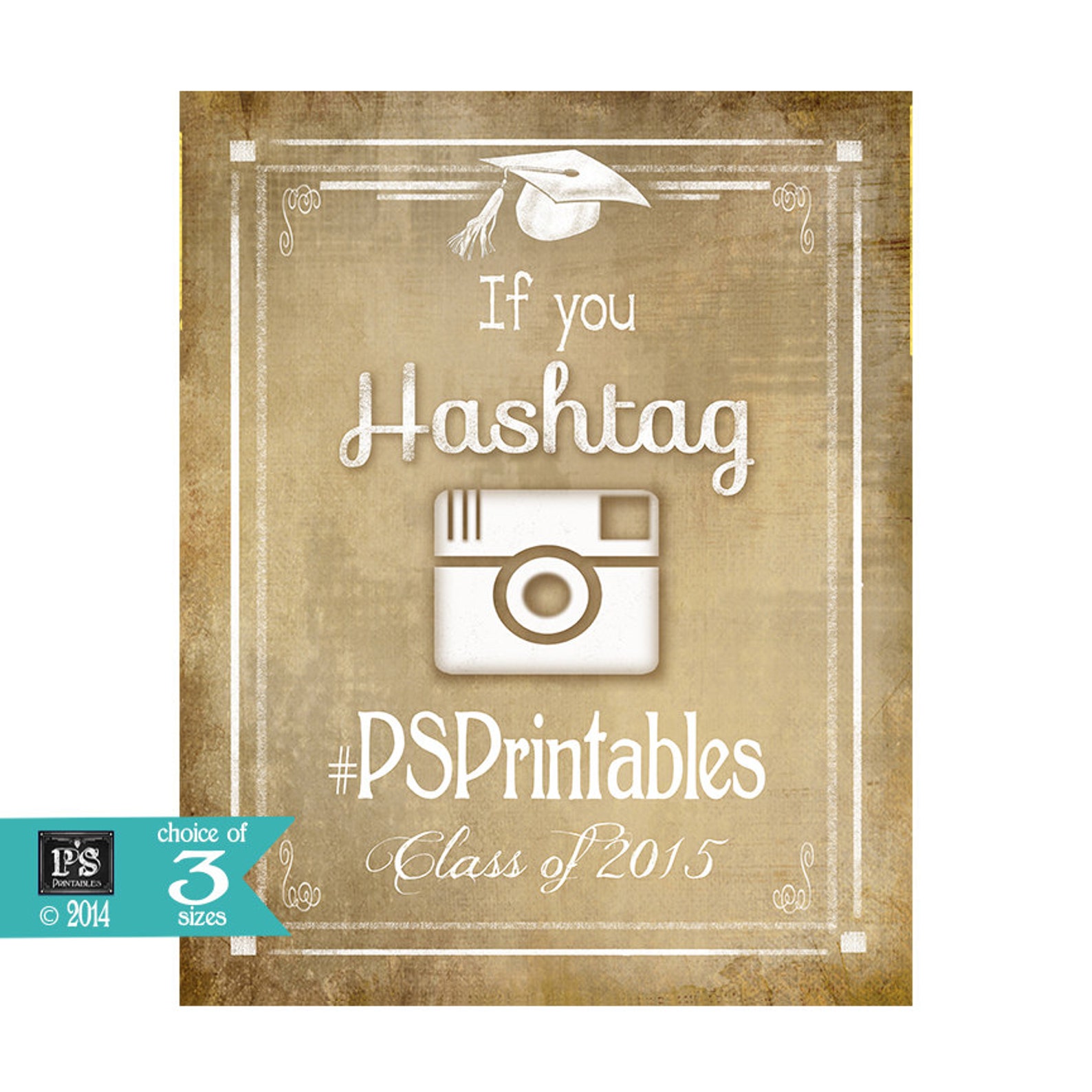 Printable Graduation Hashtag Sign Grad Social Media Sign - Etsy