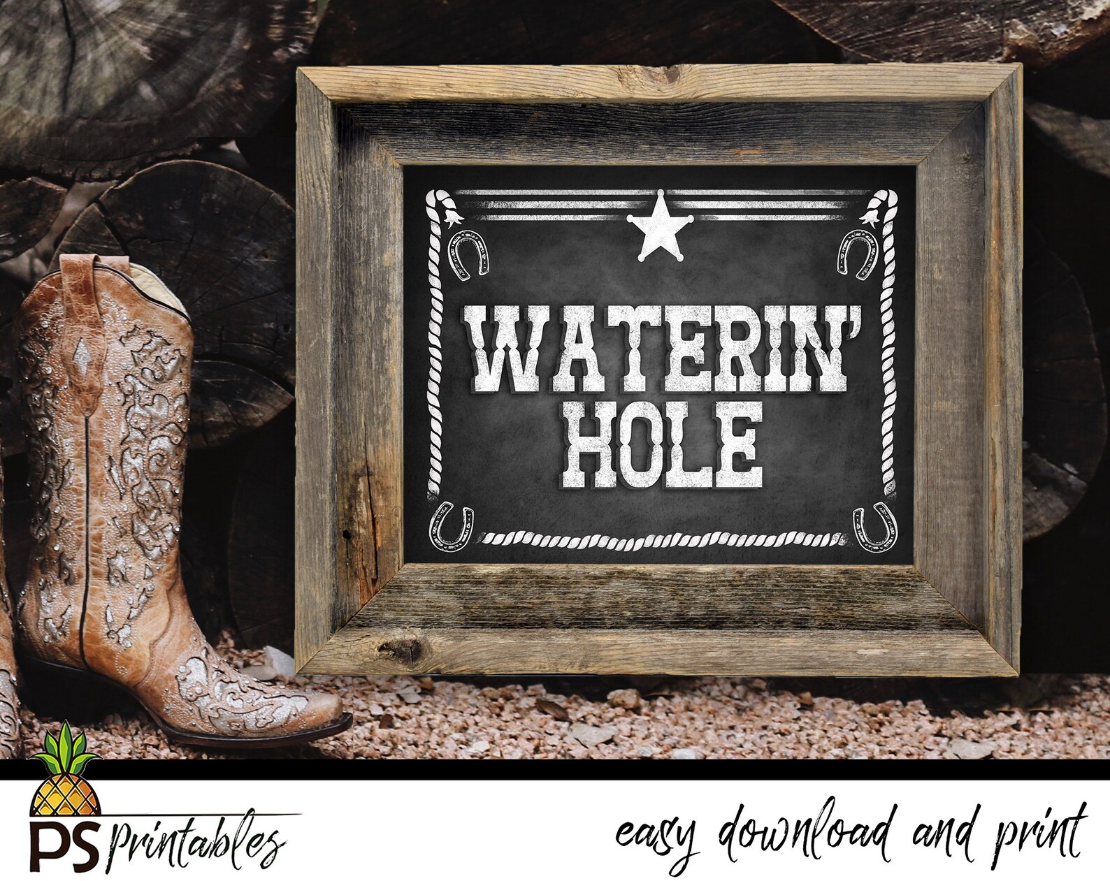 Western Themed Waterin' Hole BAR Sign Watering Hole - Etsy