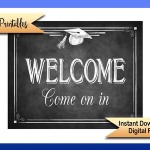 Graduation Welcome Sign Printable Front Door Sign - Etsy