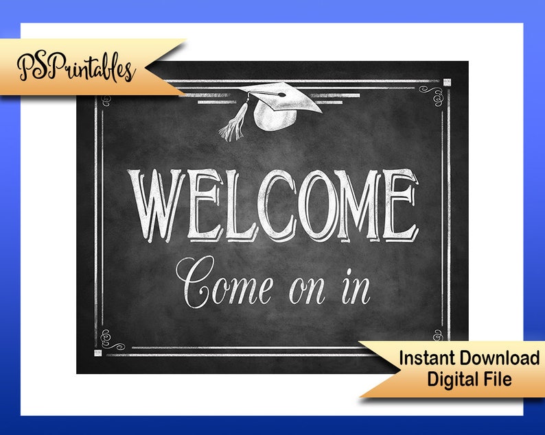Graduation Welcome Sign Printable Front Door Sign - Etsy