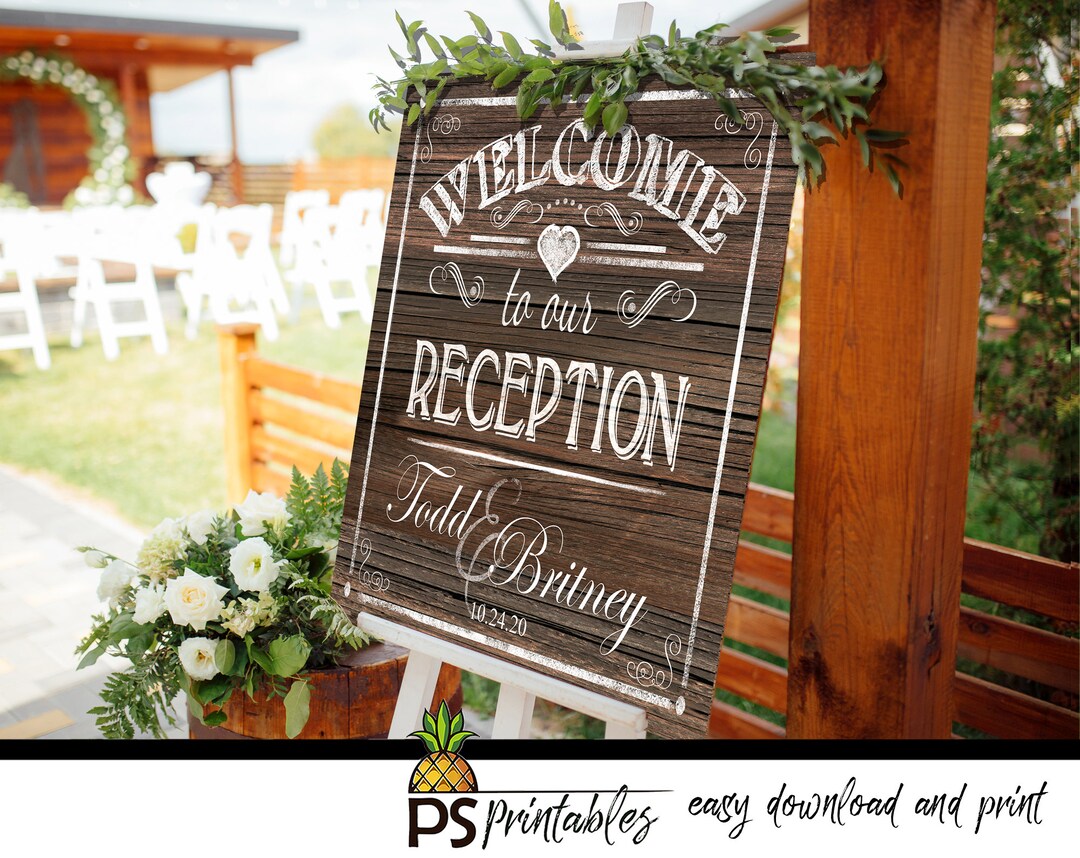 Welcome to Our Reception Sign PRINTABLE Wedding Signage - Etsy