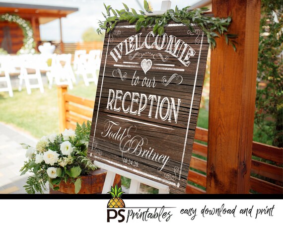 Welcome to Our Reception Sign PRINTABLE Wedding Signage | Etsy