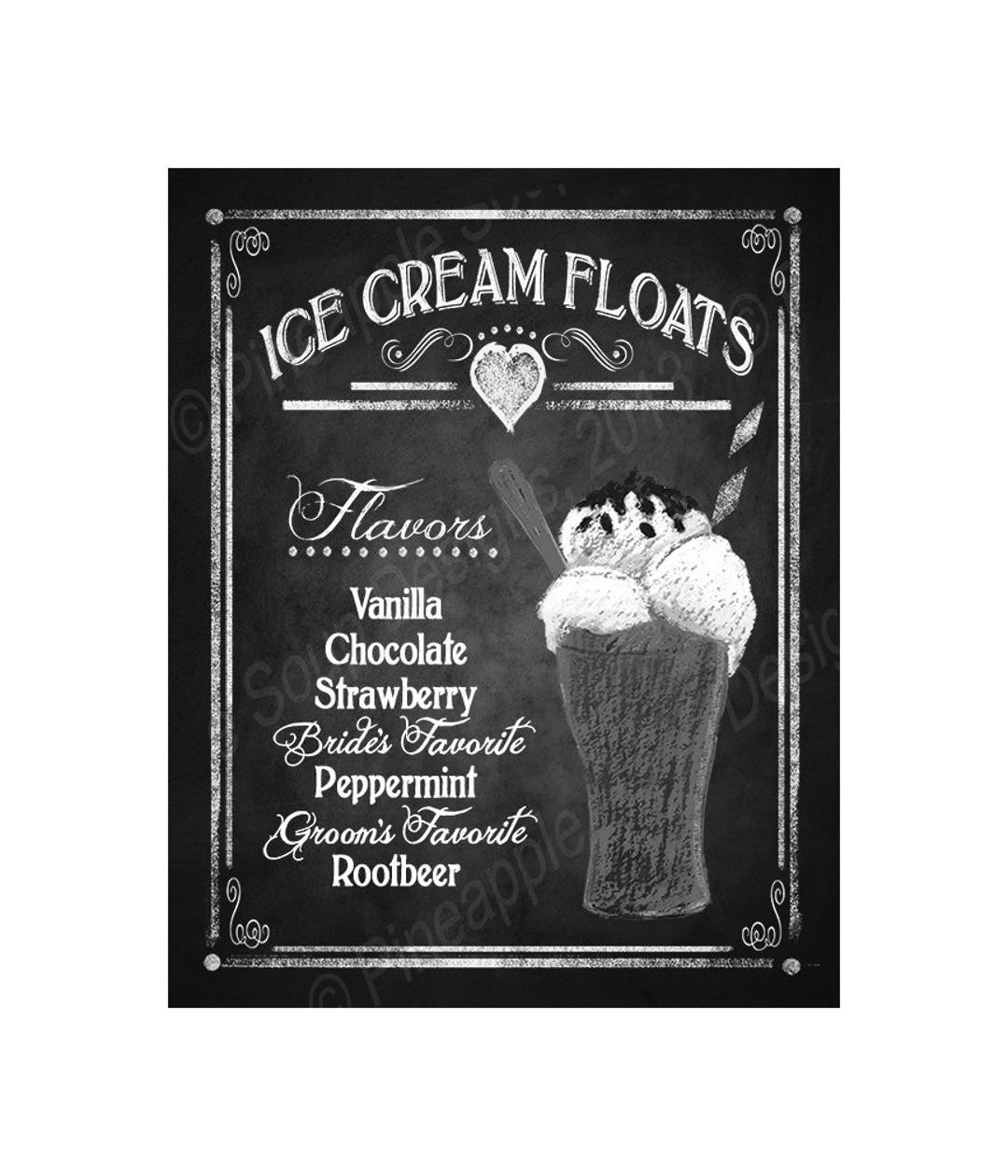 Ice Cream Floats Chalkboard Sweets Bar Sign Wedding Sign Or Kitchen Art Rustic Collection Etsy