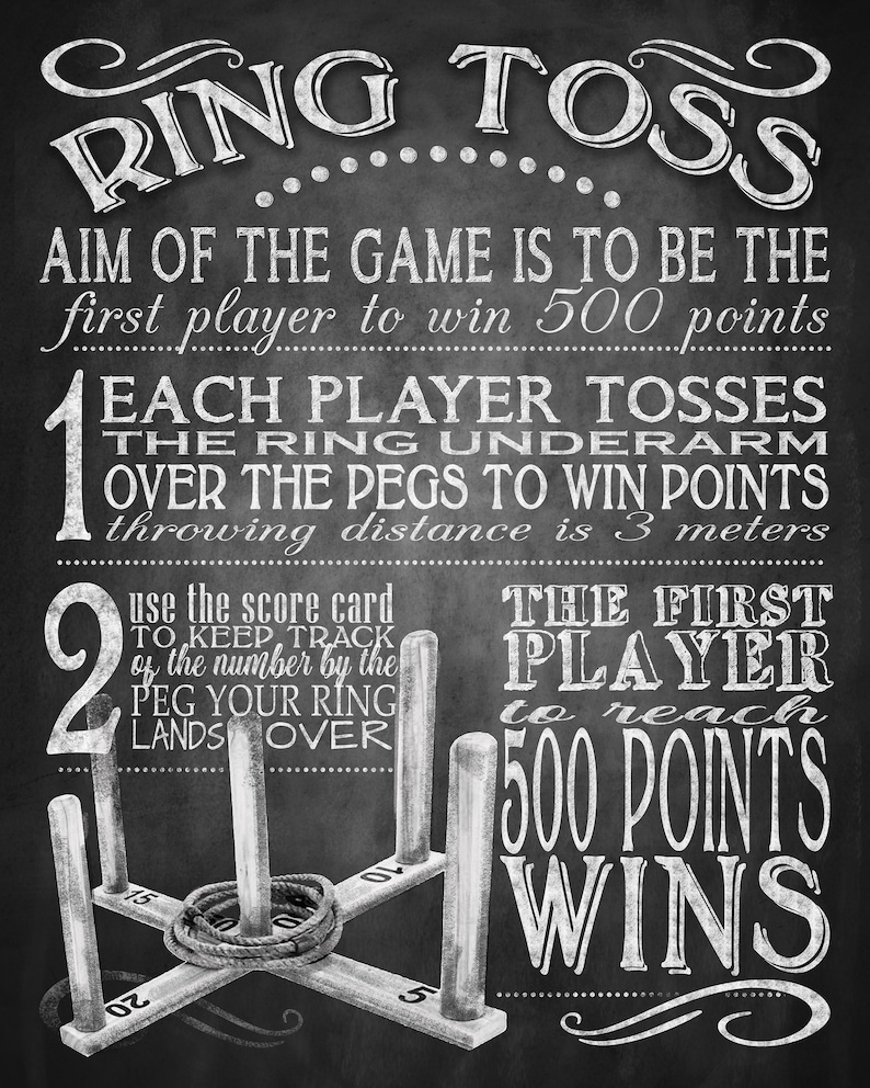 Ring Toss Yard Game Sign PRINTABLE Yard Games Poster - Etsy