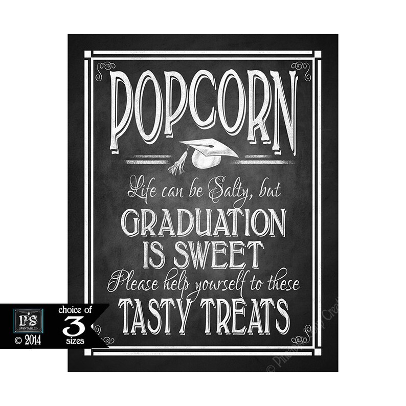 Printable Graduation is Sweet Sign Graduation Popcorn Sign - Etsy